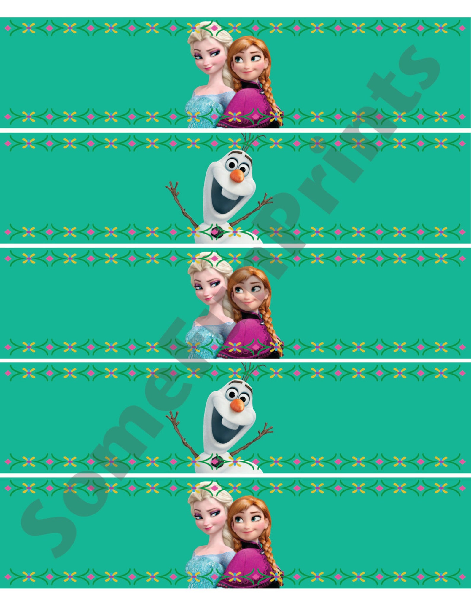 Disney Frozen Water Bottle Label Instant Download - Etsy