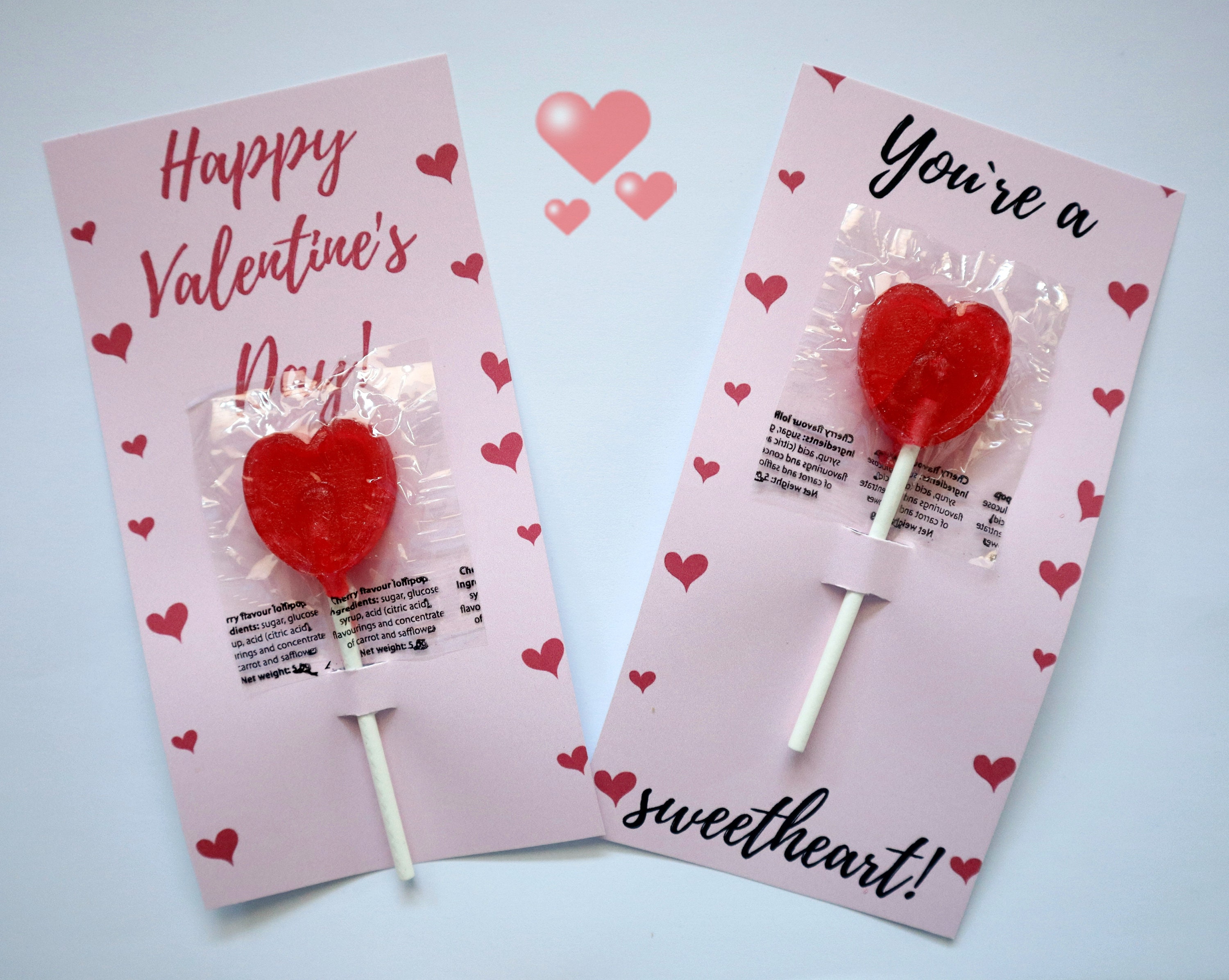 Heart Lollipop Valentines Card, Valentines Day Gift - Etsy