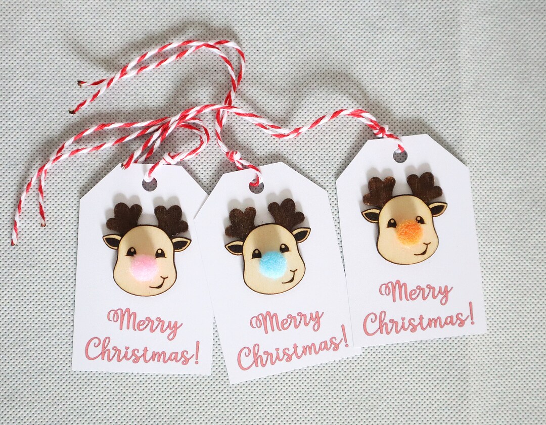 Christmas Reindeer Gift Tags - Etsy