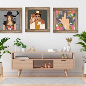 Frida Kahlo Style Art Print, Fall Decor, Fox Art Print, Autumn, Skull ...