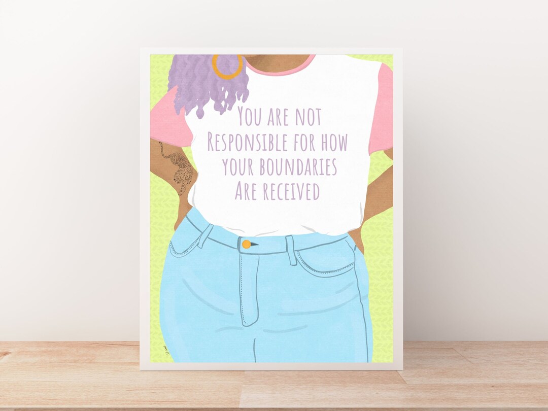 Boundaries Art Print - Set Boundaries Quote - Self Love Art Print ...