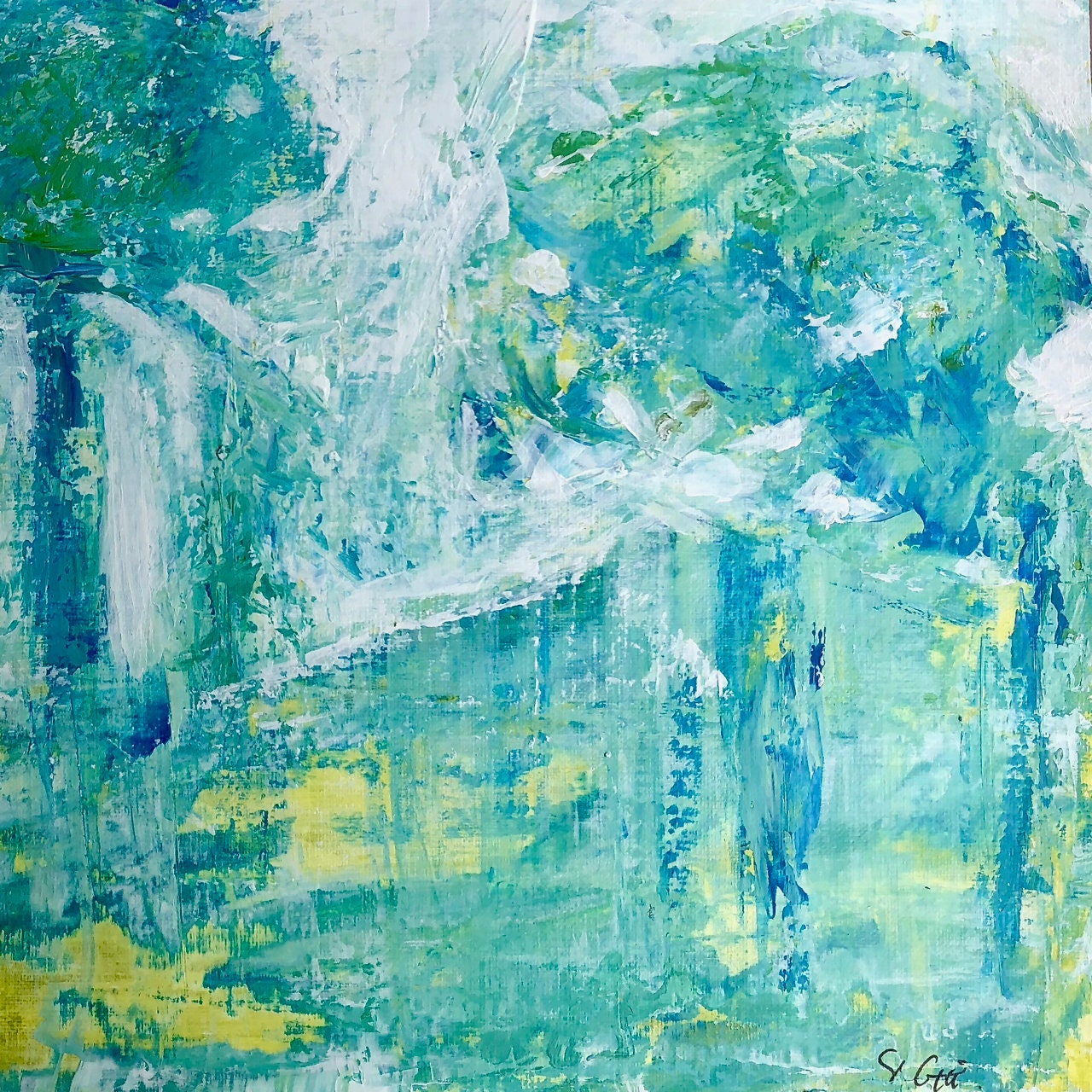 Original Abstract Painting The Forrest 11x14 Acrylic | Etsy