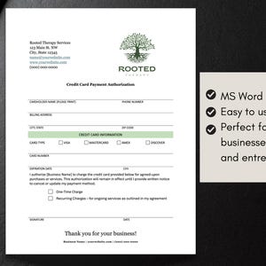 Editable Credit Card Authorization Form Template: Small Business ...