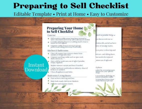 Seller Checklist Homeowner Preparing Your Home to Sell - Etsy
