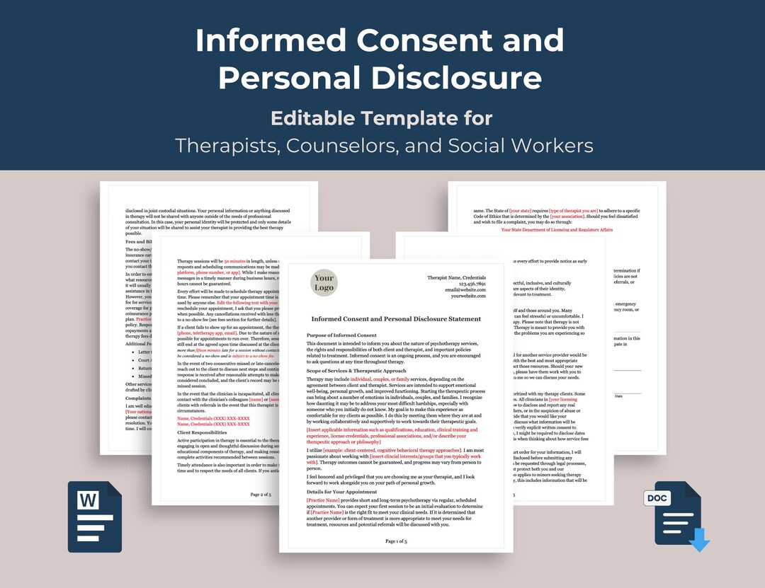 Therapist Private Practice Forms: Informed Consent and Personal ...