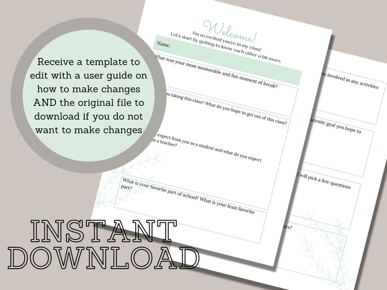 Getting to Know You Student Questionnaire, All About Me Survey ...