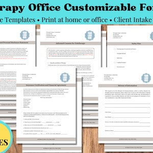 Editable Therapy Client Intake Forms: Mental Health Private Practice ...