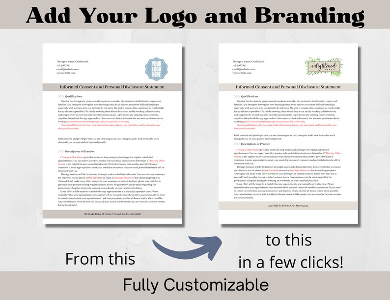 Informed Consent and Personal Disclosure Statement Form, Editable ...