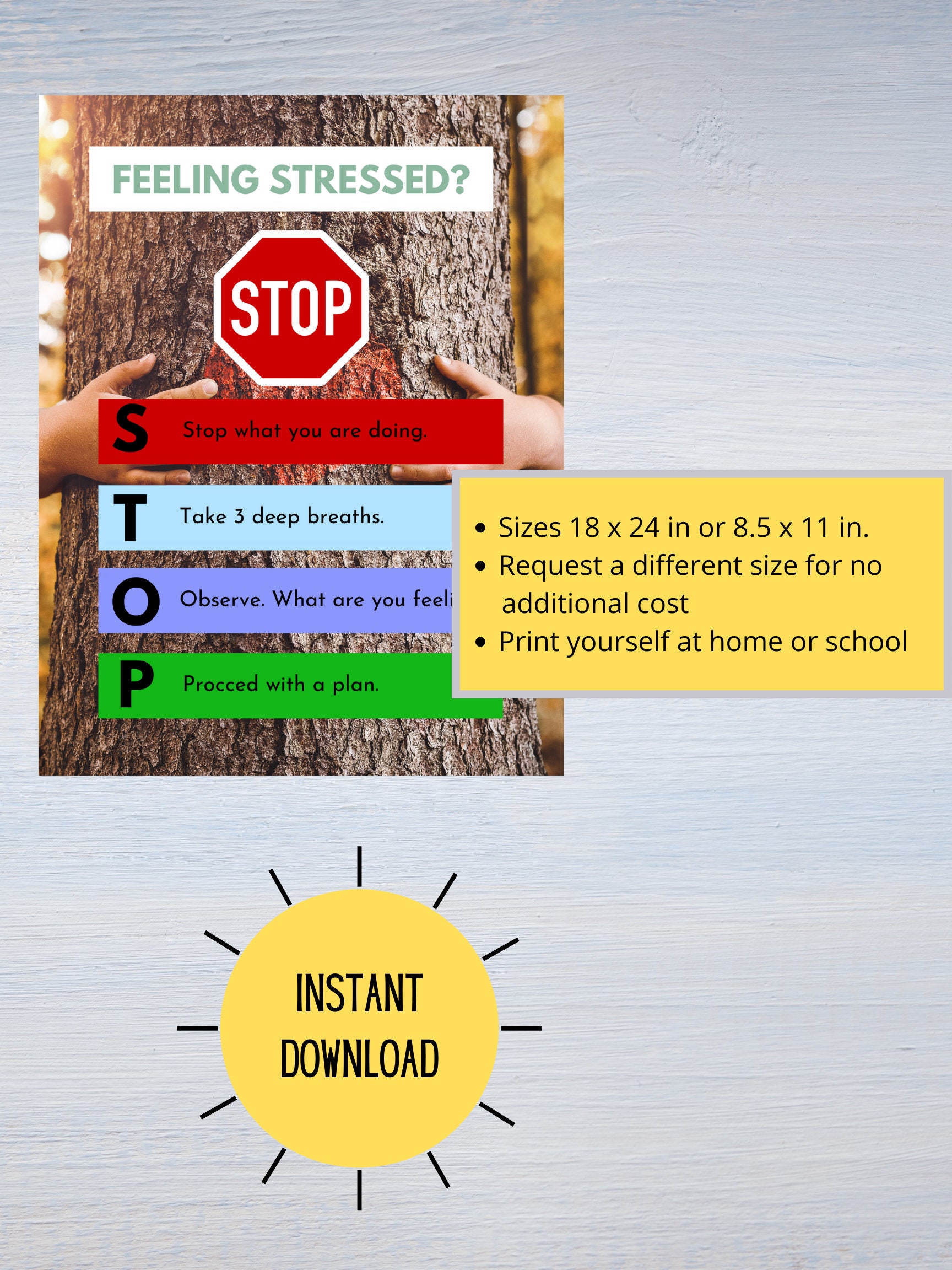 Kids Mindfulness Poster Activity for Classroom Wall, Office, Home - Etsy