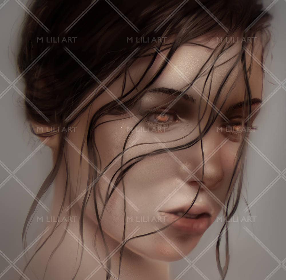 Semi-realistic Portrait Digital Art Painting Drawing - Etsy
