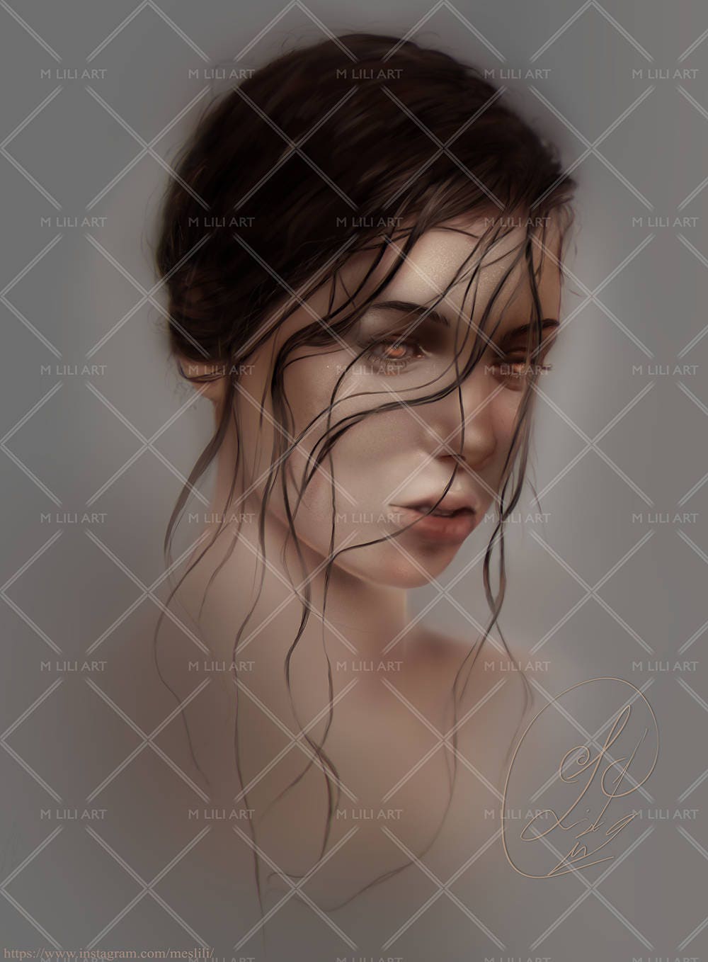 Semi-realistic Portrait Digital Art Painting Drawing - Etsy