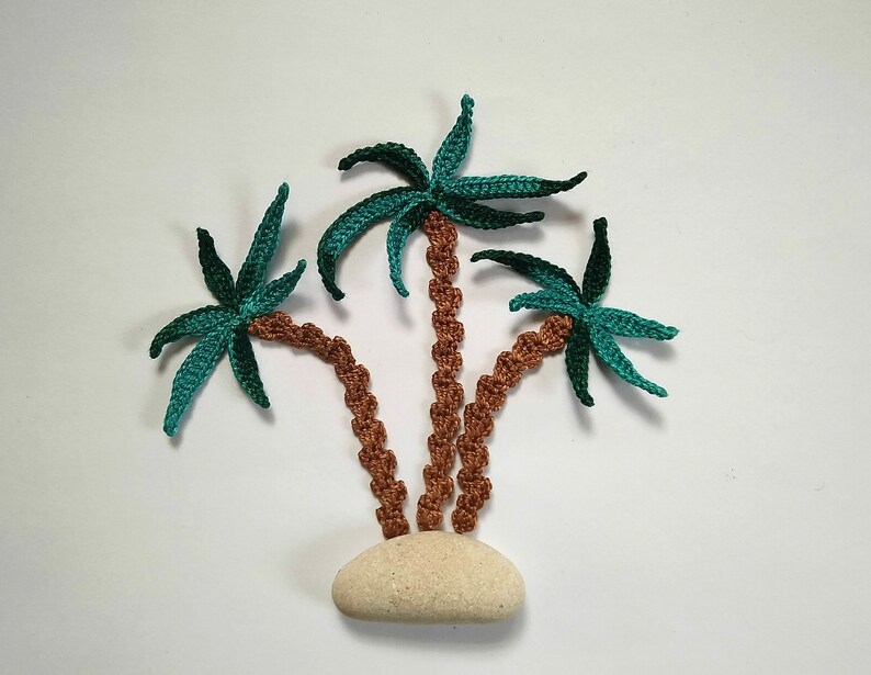 Crochet palm tree 3pcs Coconut tree applique | Etsy