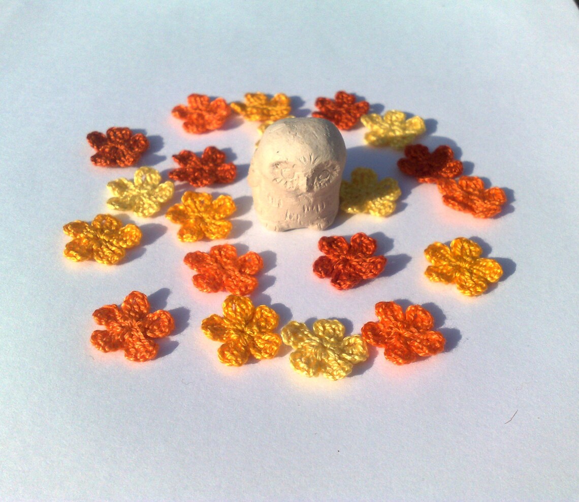 Small Yellow Flowers Set of 20 Crochet Flower 0.7 - Etsy
