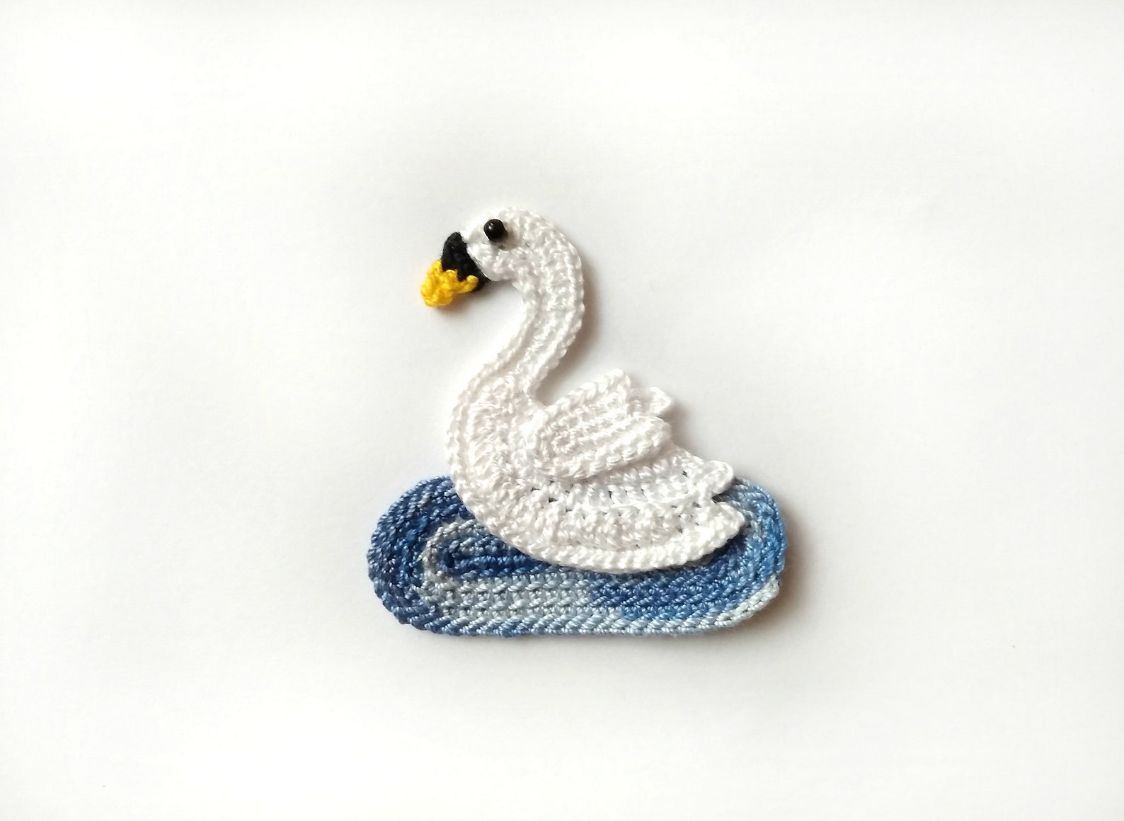 Crochet White Swan Applique - Etsy