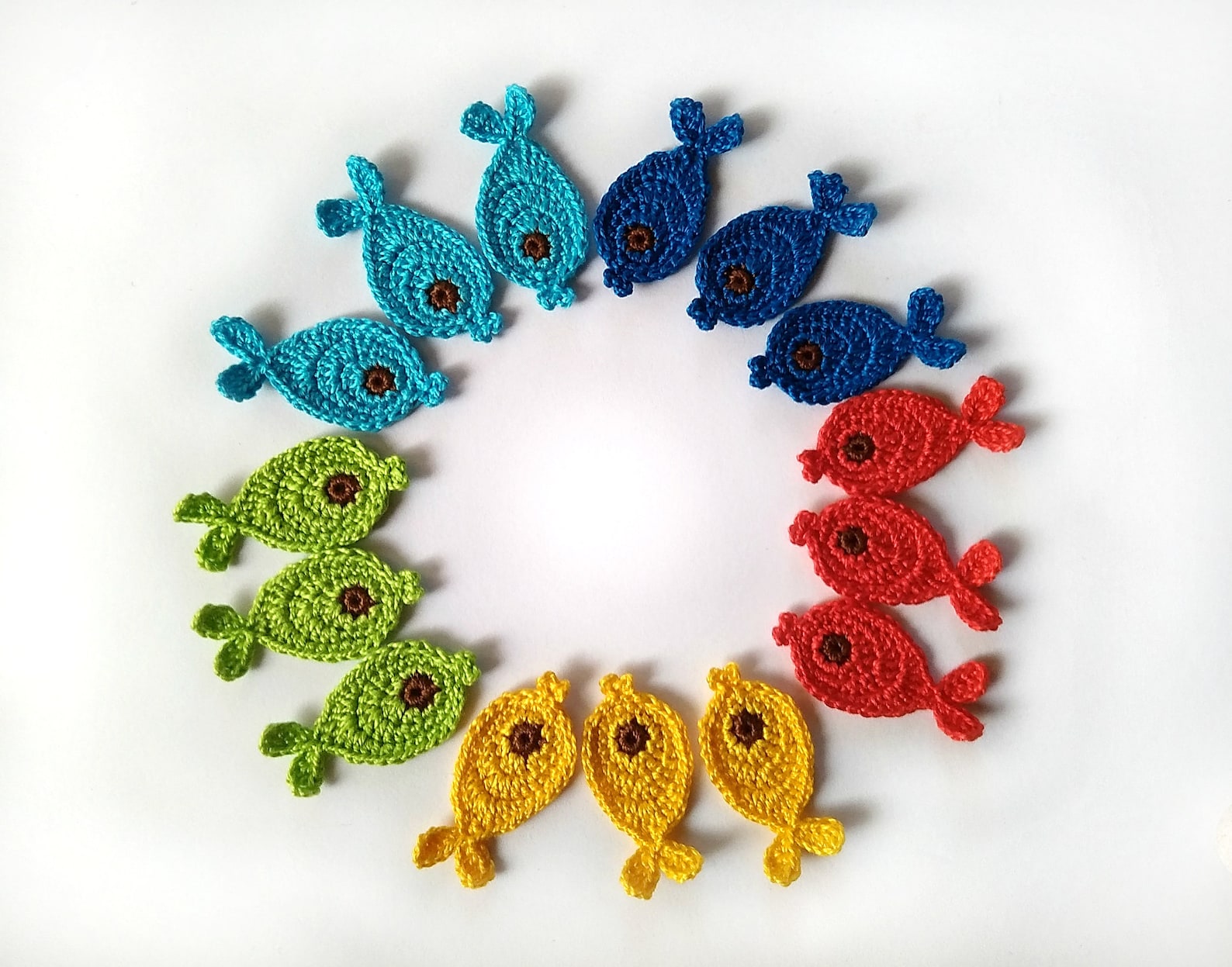 Crochet Fish 3pcs Tropical Fish Applique Crochet Appliques | Etsy