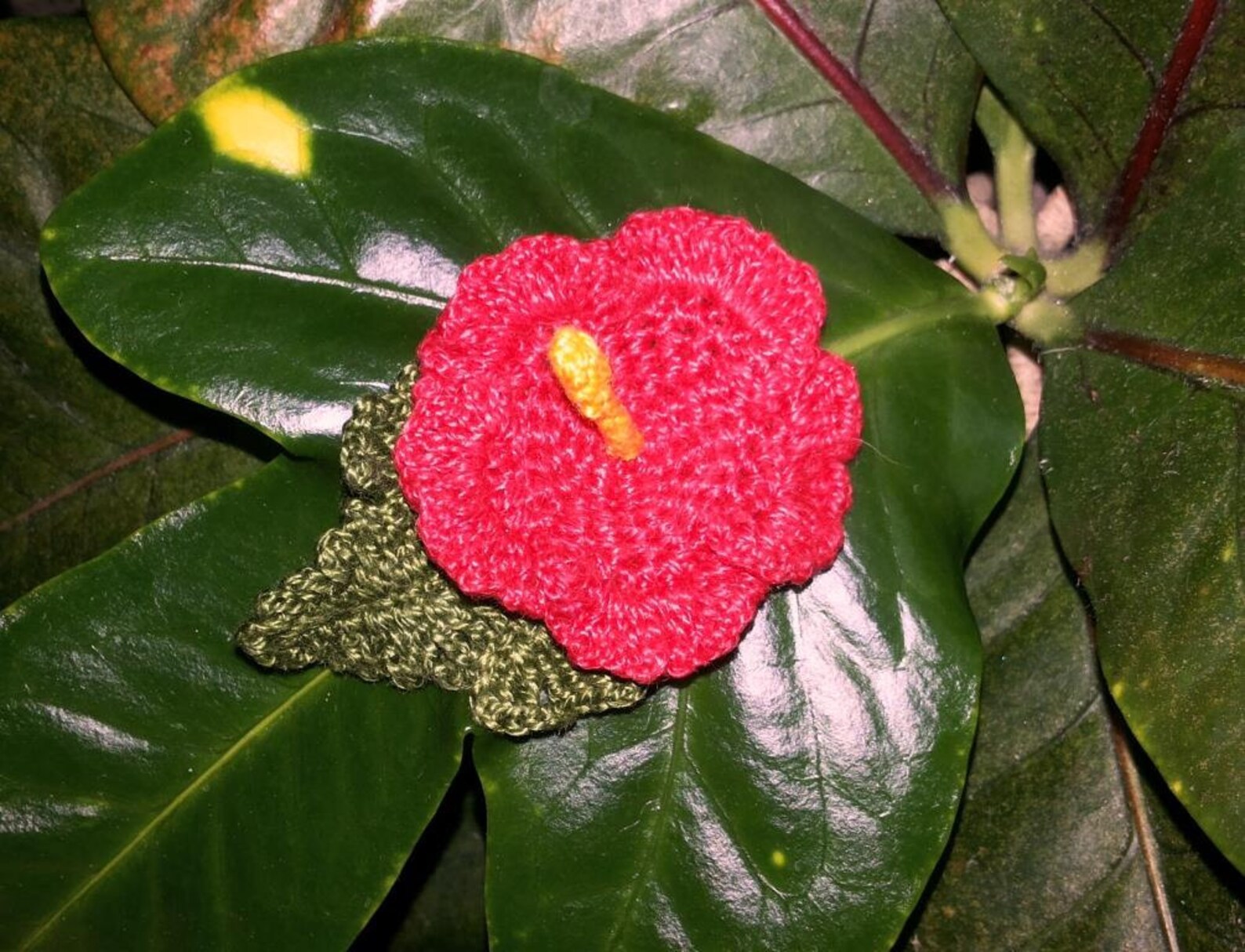 Hibiscus Crochet Red Flower Crochet Flower Embellishment Decoration ...