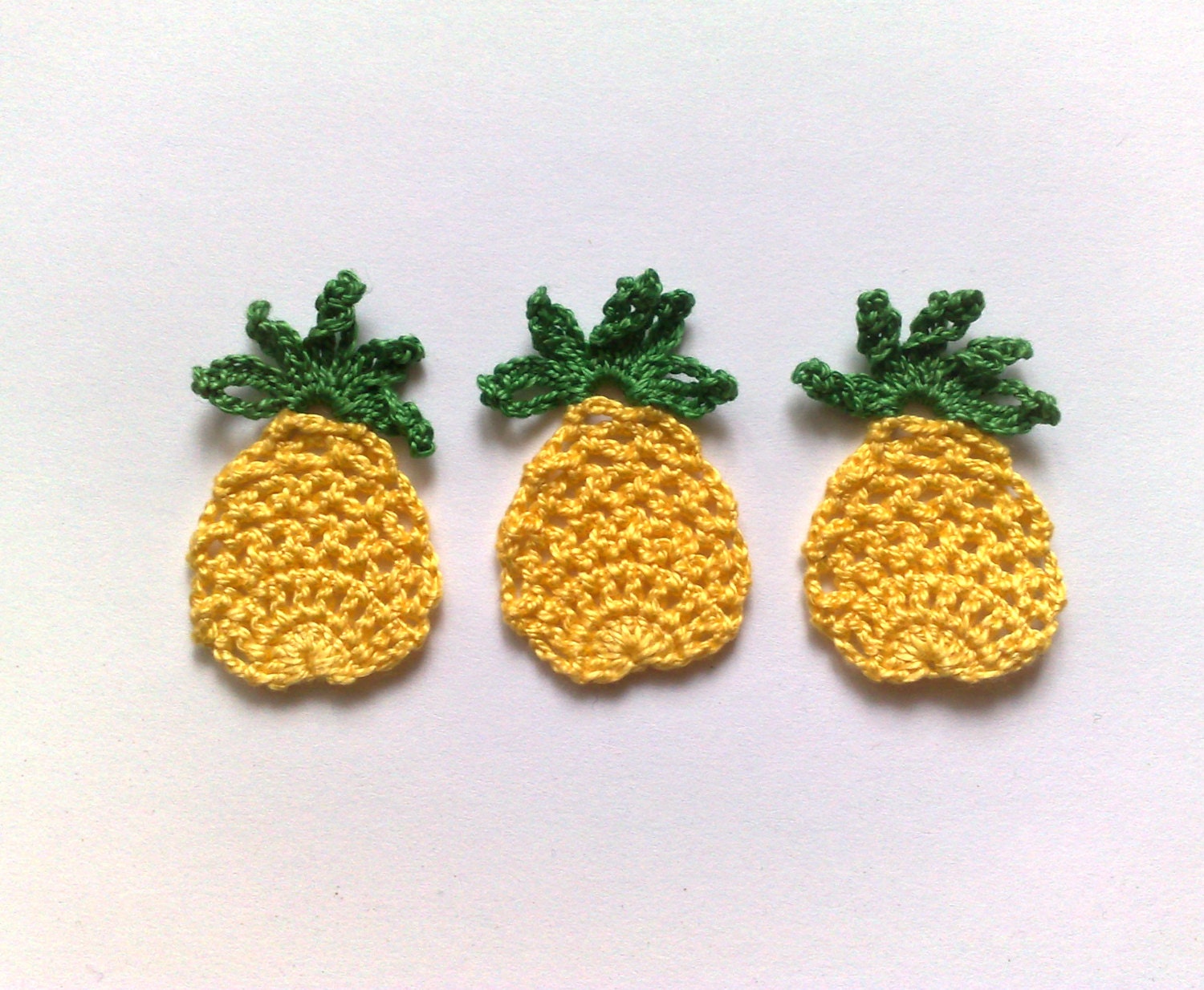 Crochet Pineapple 3 Pcs Fruit Applique Pineapple Patch Small | Etsy