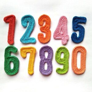 Crochet Number Applique 1 Pcs, Number 0 TO 9, Birthday Applique Numbers ...