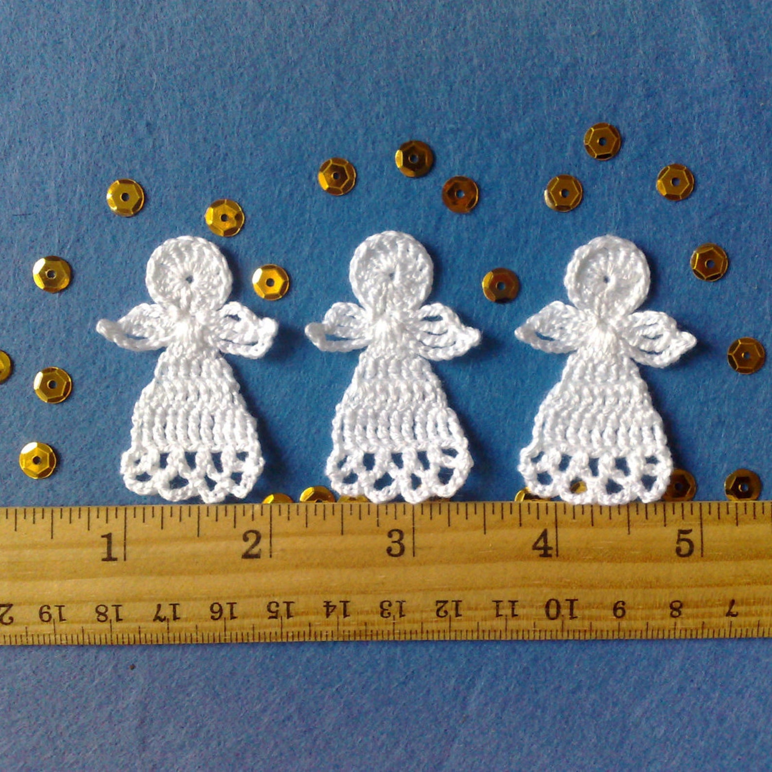 Crochet Christmas Angels Set of 3 Christmas Tree Decorations Angels ...
