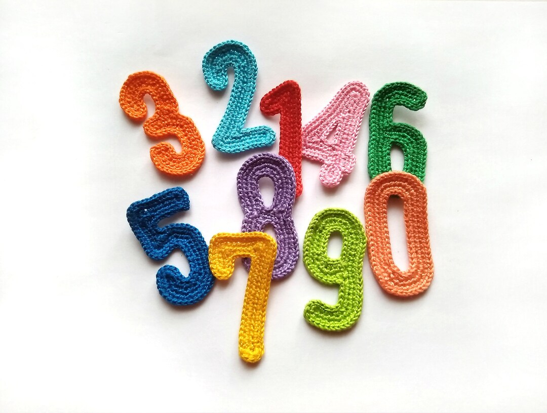 Crochet Number Applique 1 Pcs, Number 0 TO 9, Birthday Applique Numbers ...
