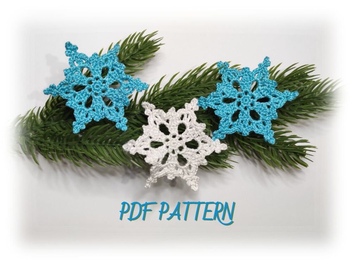 PATTERN Crochet Snowflake Applique Only Crochet Pattern PDF - Etsy