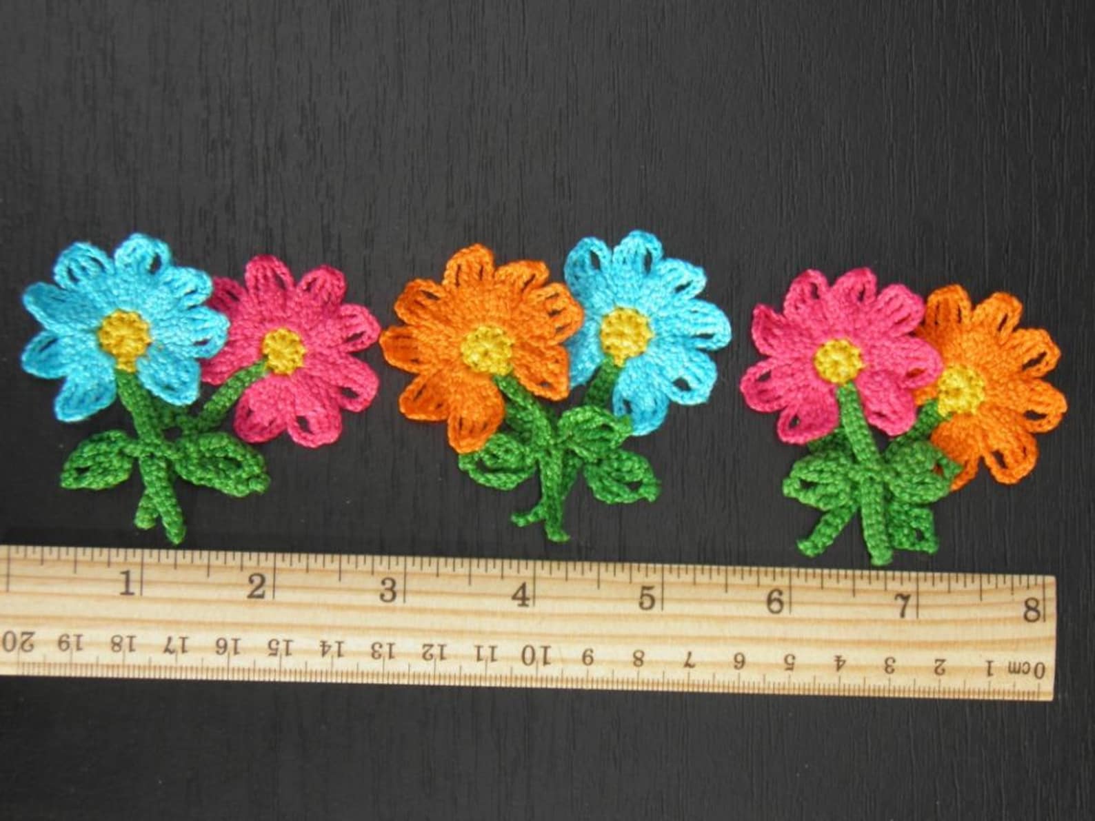 Set of 2 Flowers Applique Small Flowers Handmade Flowers - Etsy