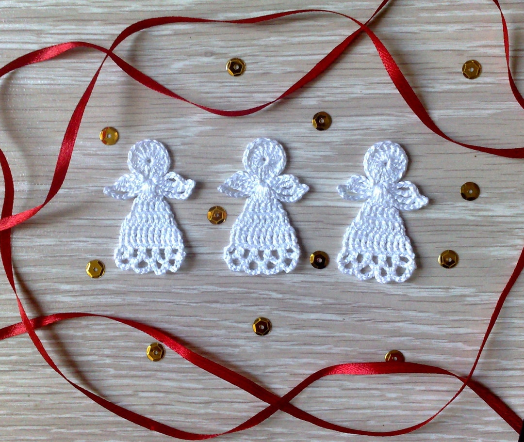 Crochet Christmas Angels Set of 3 Christmas Tree Decorations Angels ...
