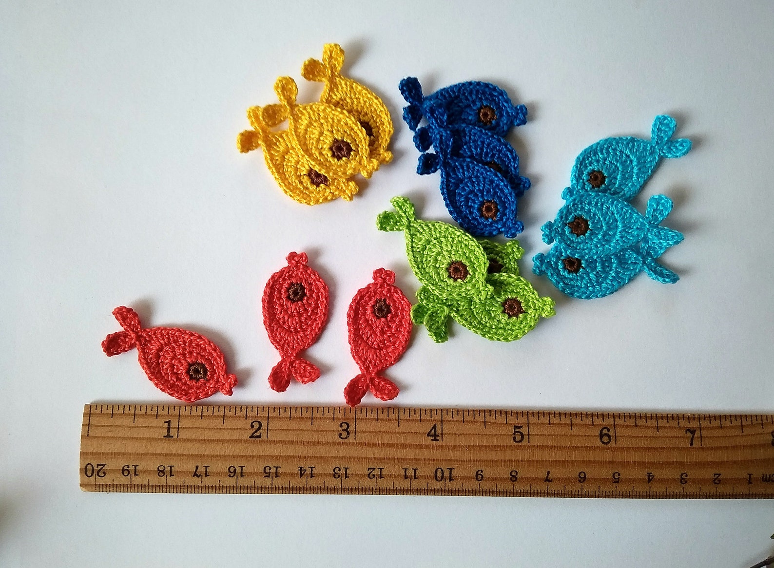 Buy Crochet Fish 3pcs Tropical Fish Applique Crochet Appliques Online ...