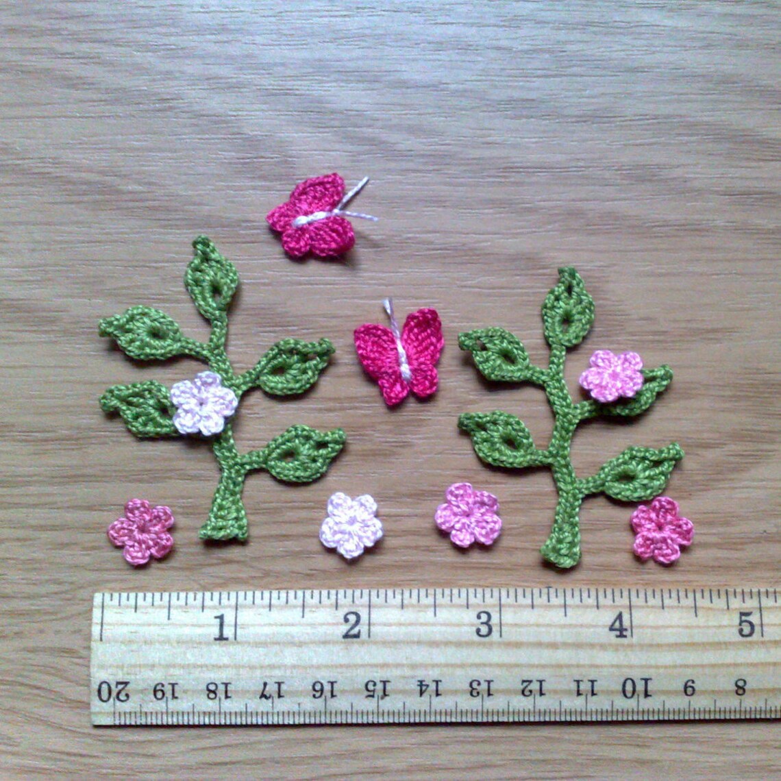 Set of Small Embellishments Flower Applique Leaf Embellishments - Etsy