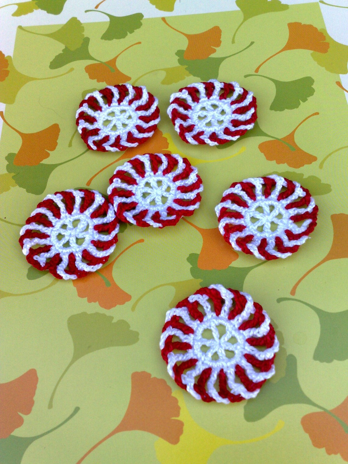 Crochet Candy Set of 6 Embellishments Candy Ornament Christmas ...