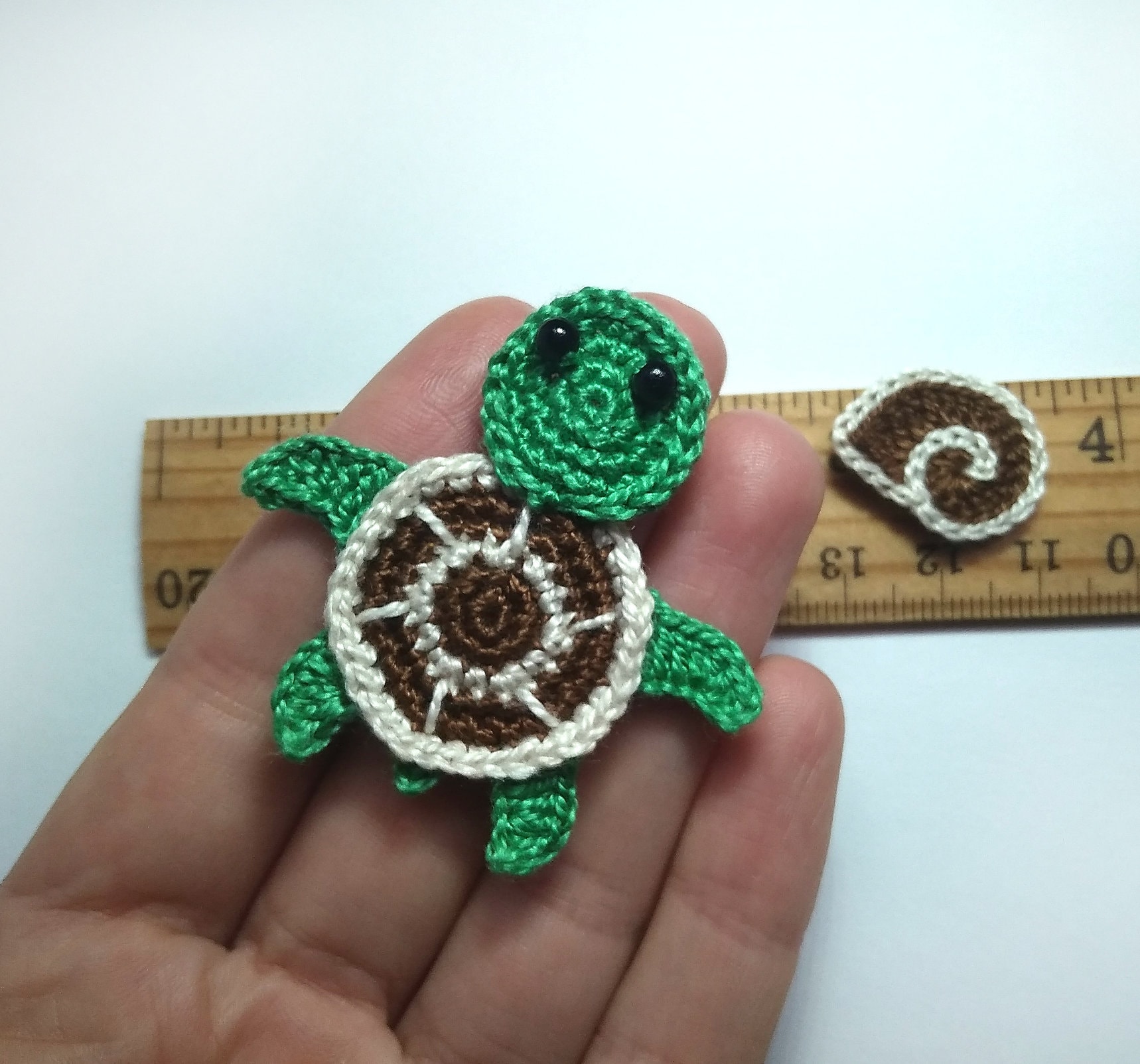 Crochet Sea Turtle Applique, Sea Shell Crochet Ocean Motif Crochet Sea ...