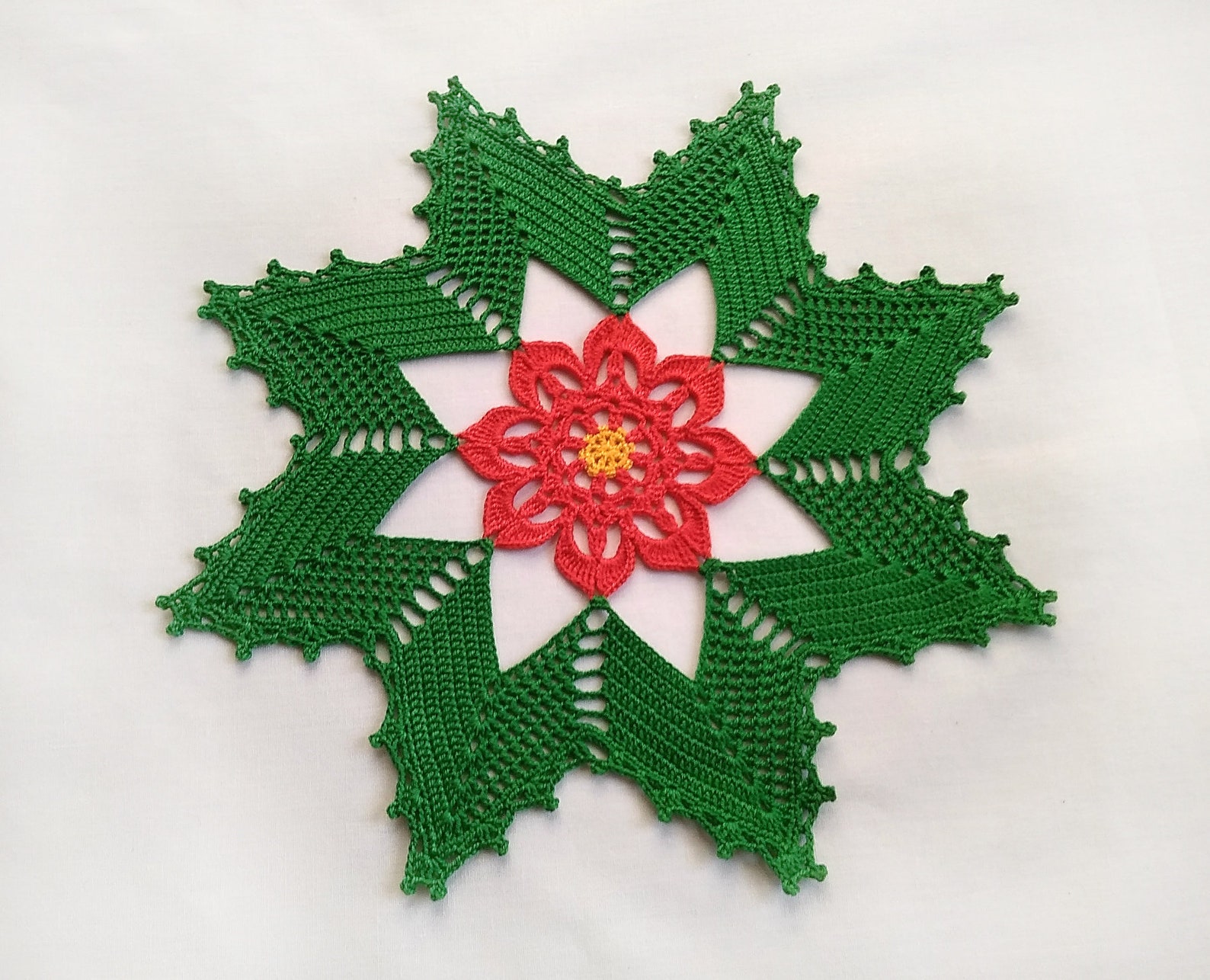 Crochet Christmas Doily Crochet Table Decor Holiday 10.5 | Etsy