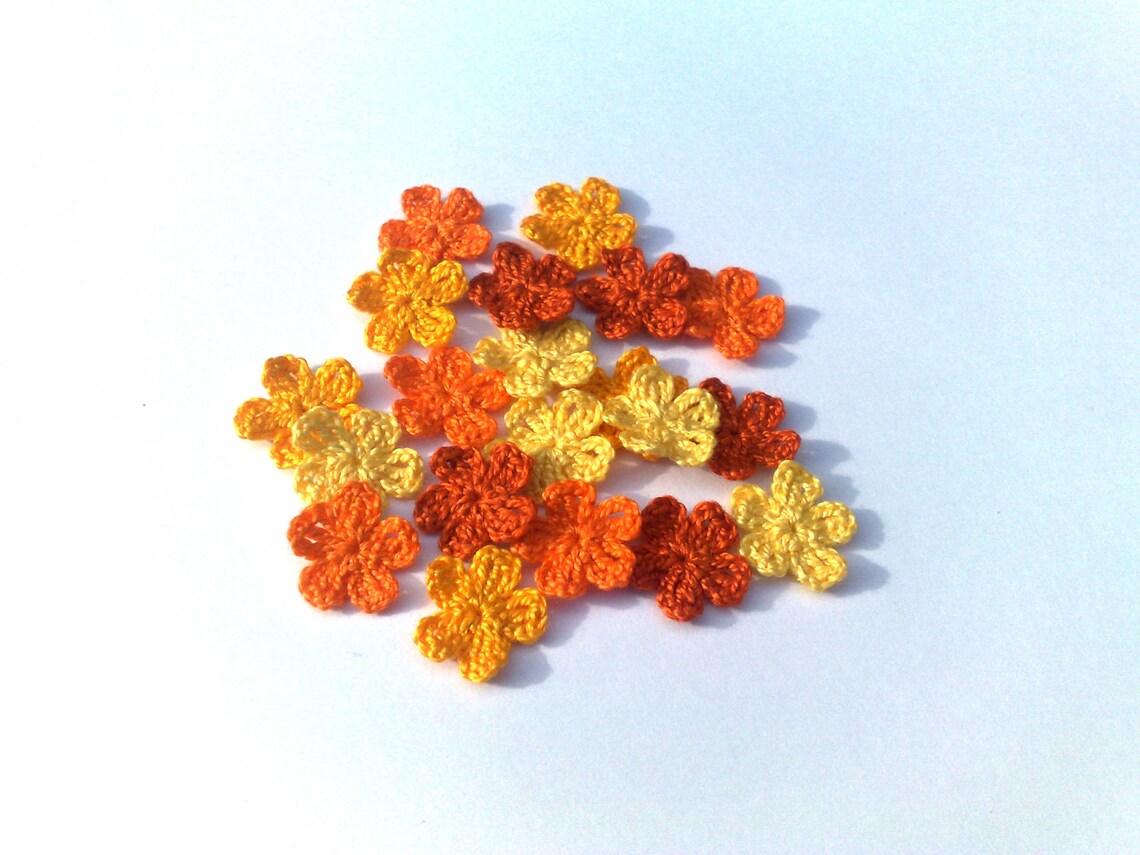 Small Yellow Flowers Set of 20 Crochet Flower 0.7 - Etsy