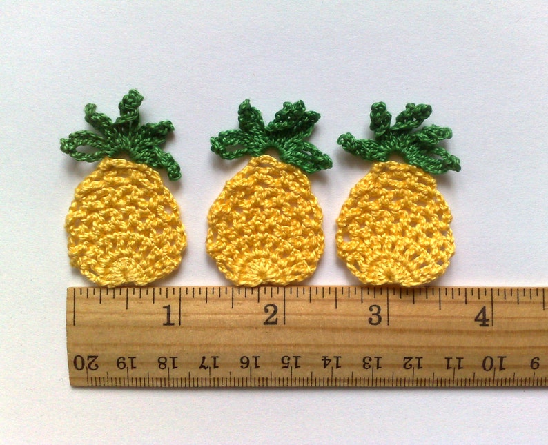 Crochet Pineapple 3 Pcs Fruit Applique Pineapple Patch Small | Etsy