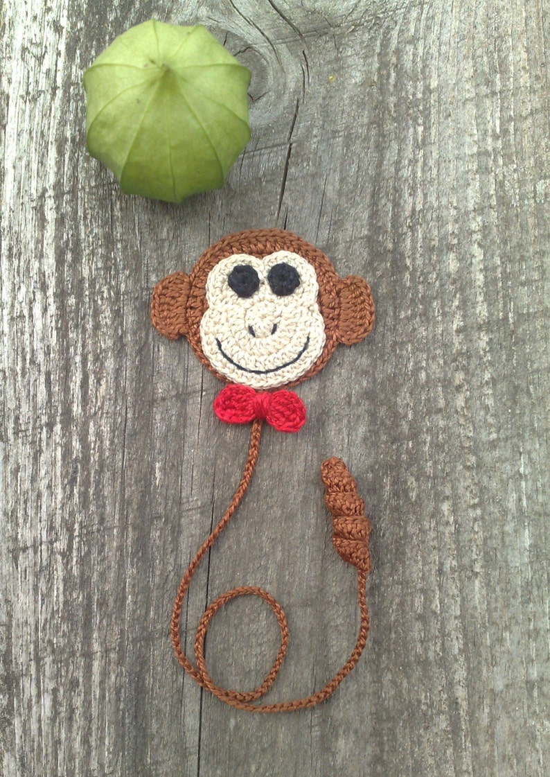 Crochet Bookmark Monkey Gift for Children Gift for Coworker - Etsy Denmark