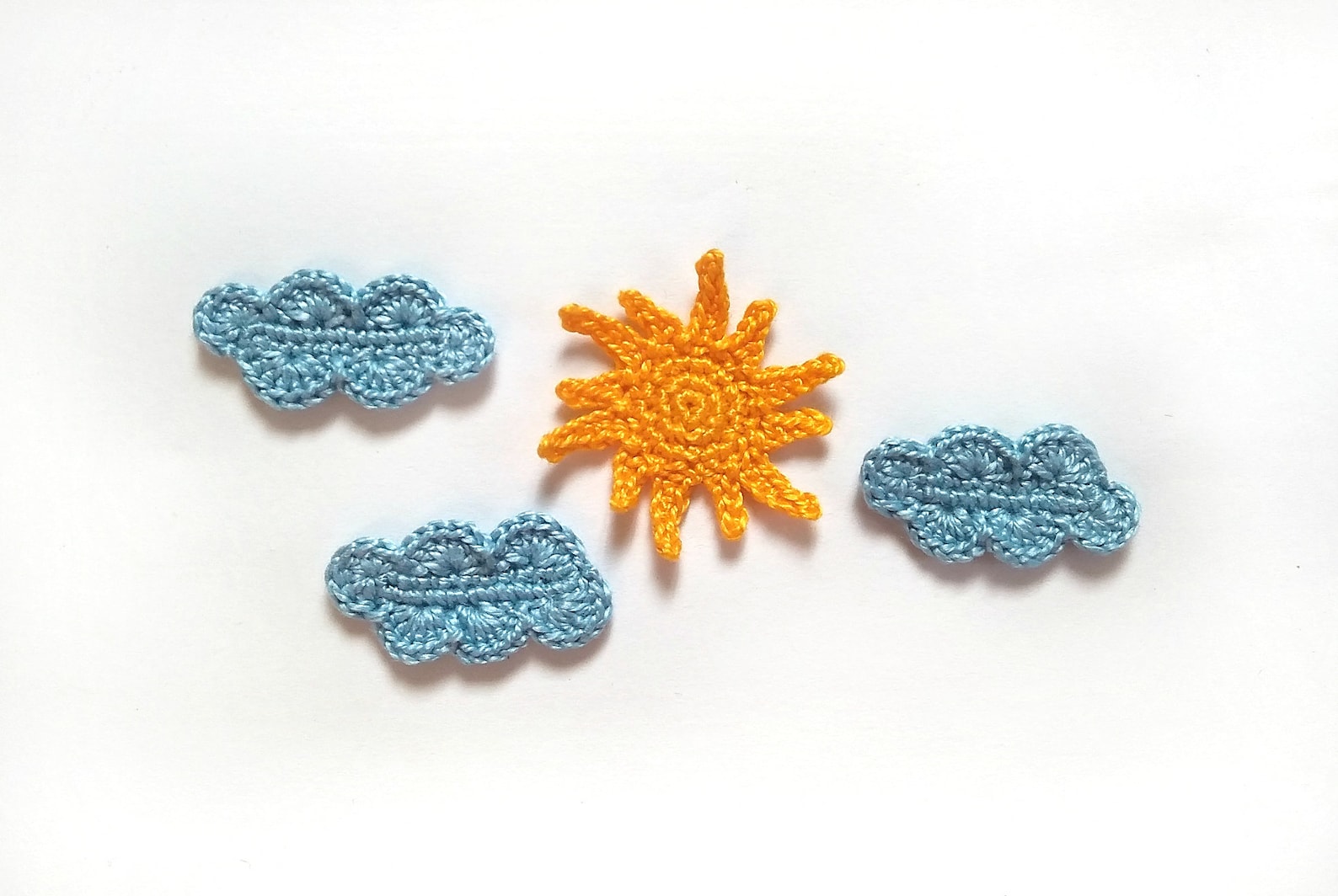 Crochet cloud & sun applique | Etsy