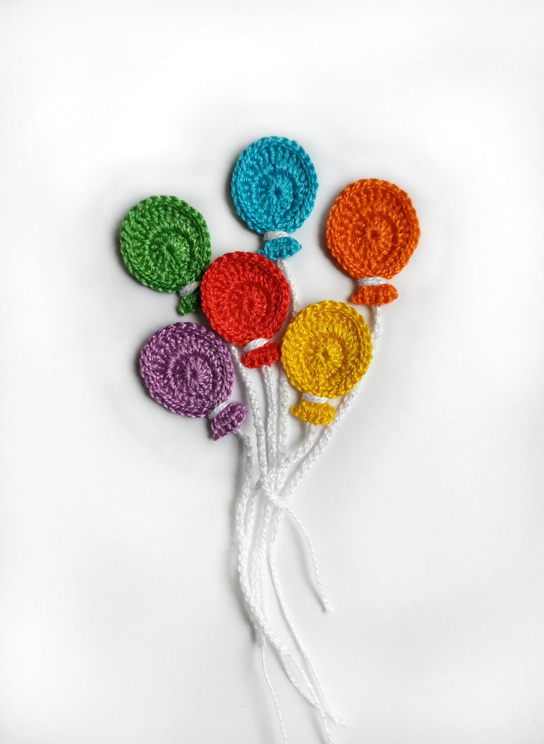 Crochet Balloon Applique 6pcs Small Kids Decoration, 1st First Birthday ...