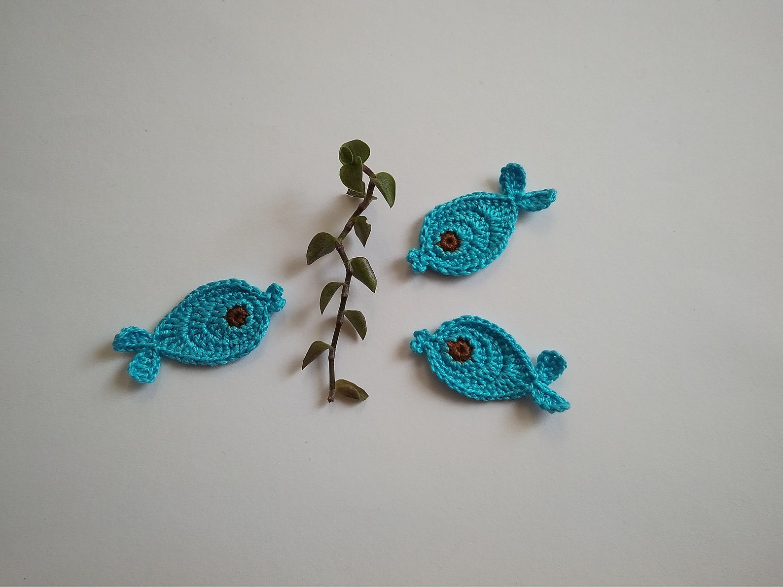 Buy Crochet Fish 3pcs Tropical Fish Applique Crochet Appliques Online ...