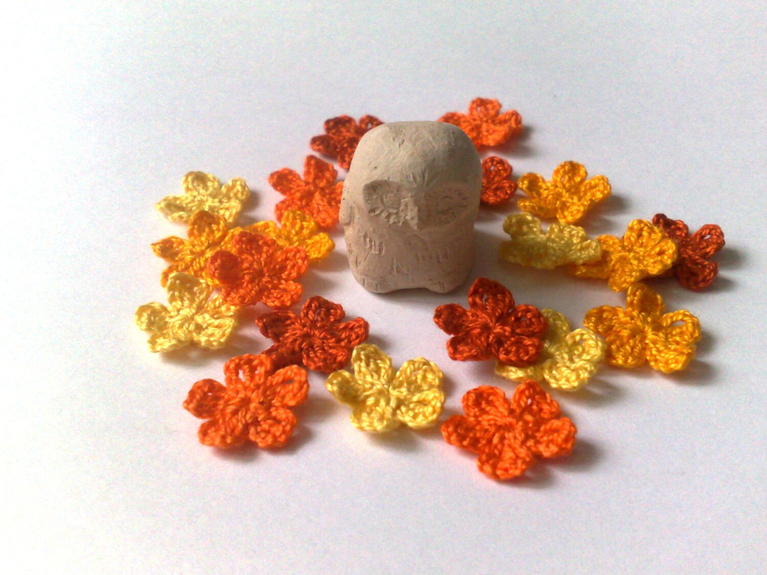 Small Yellow Flowers Set of 20 Crochet Flower 0.7 - Etsy