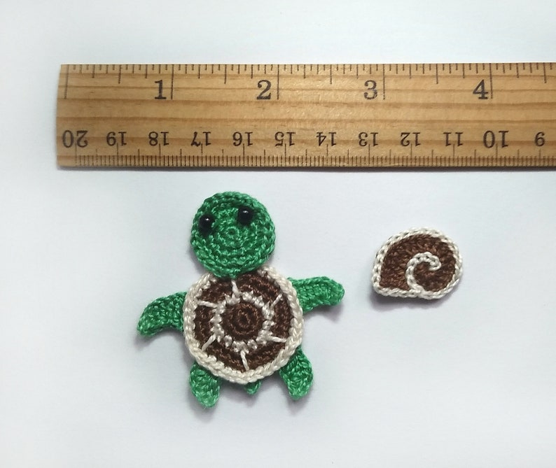 Crochet Sea Turtle Applique Sea Shell Crochet Ocean Motif - Etsy