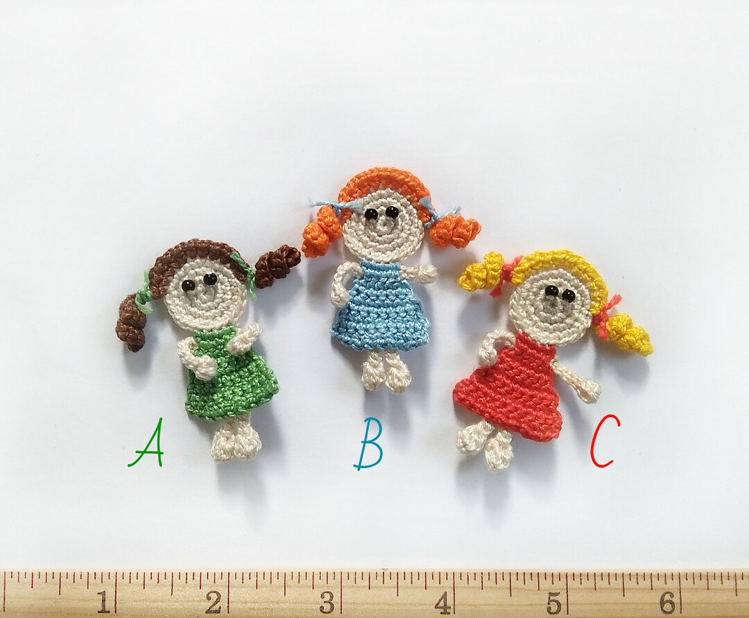 Crochet Girl Applique Design 1pcs Childrens Appliques - Etsy