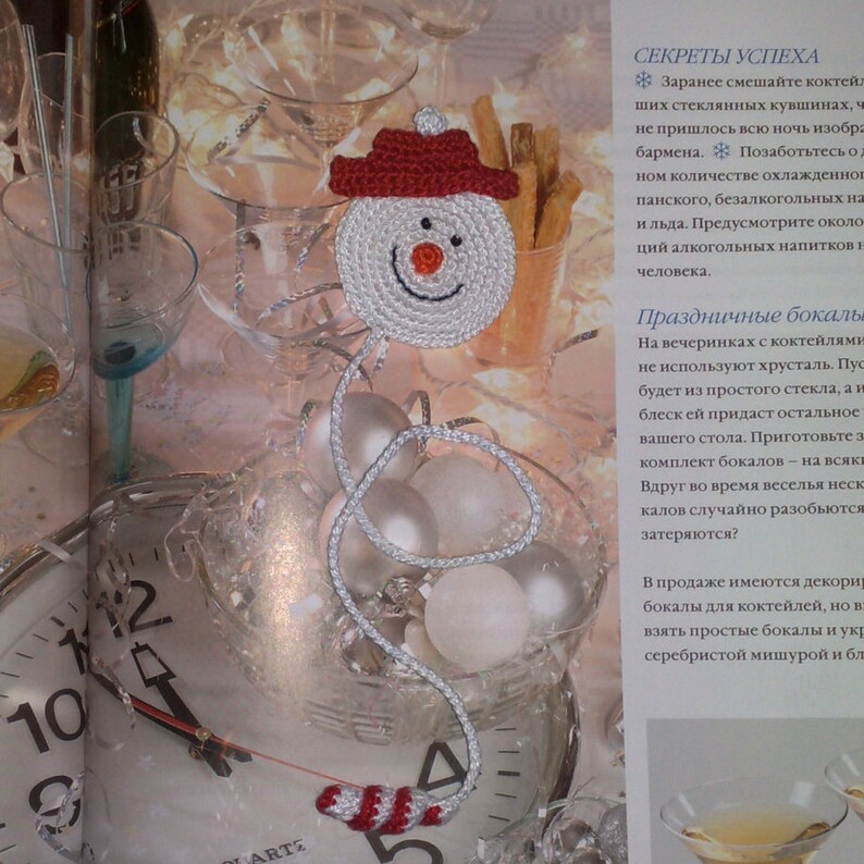 Crochet Bookmark Crochet Snowman Handmade Bookmark - Etsy