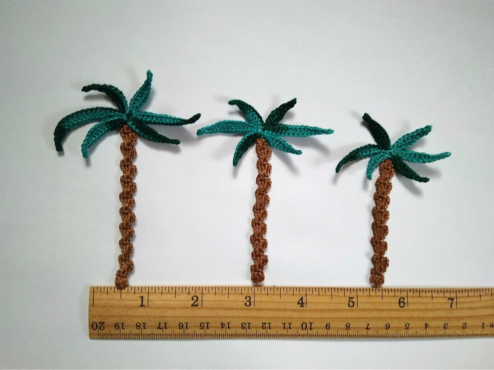 Crochet palm tree 3pcs Coconut tree applique | Etsy
