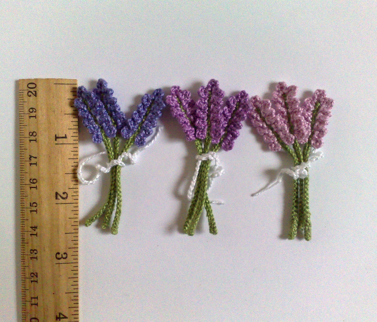 Crochet Lavender Flowers Flower Branches Set of 3 Lavender - Etsy