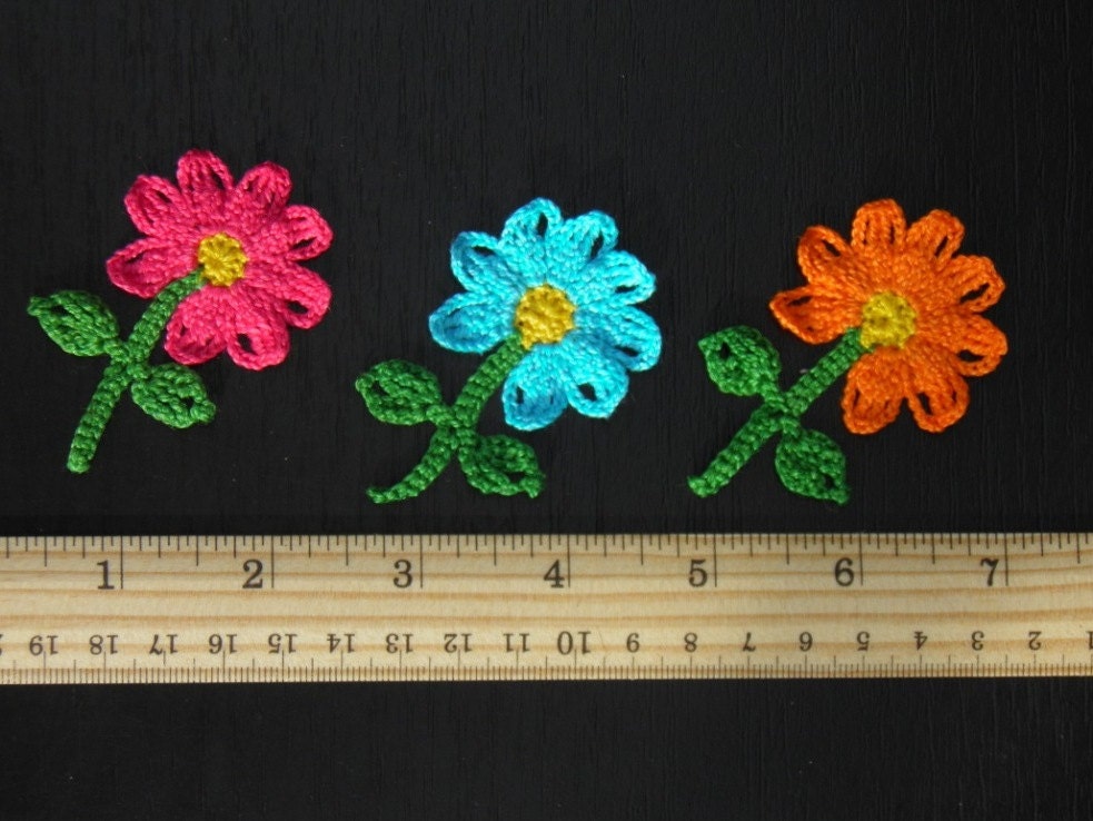 Set of 2 Flowers Applique Small Flowers Handmade Flowers - Etsy