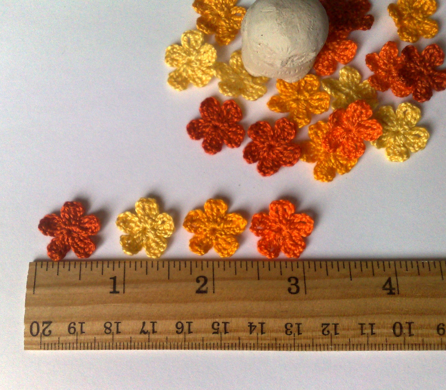 Small Yellow Flowers Set of 20 Crochet Flower 0.7 - Etsy