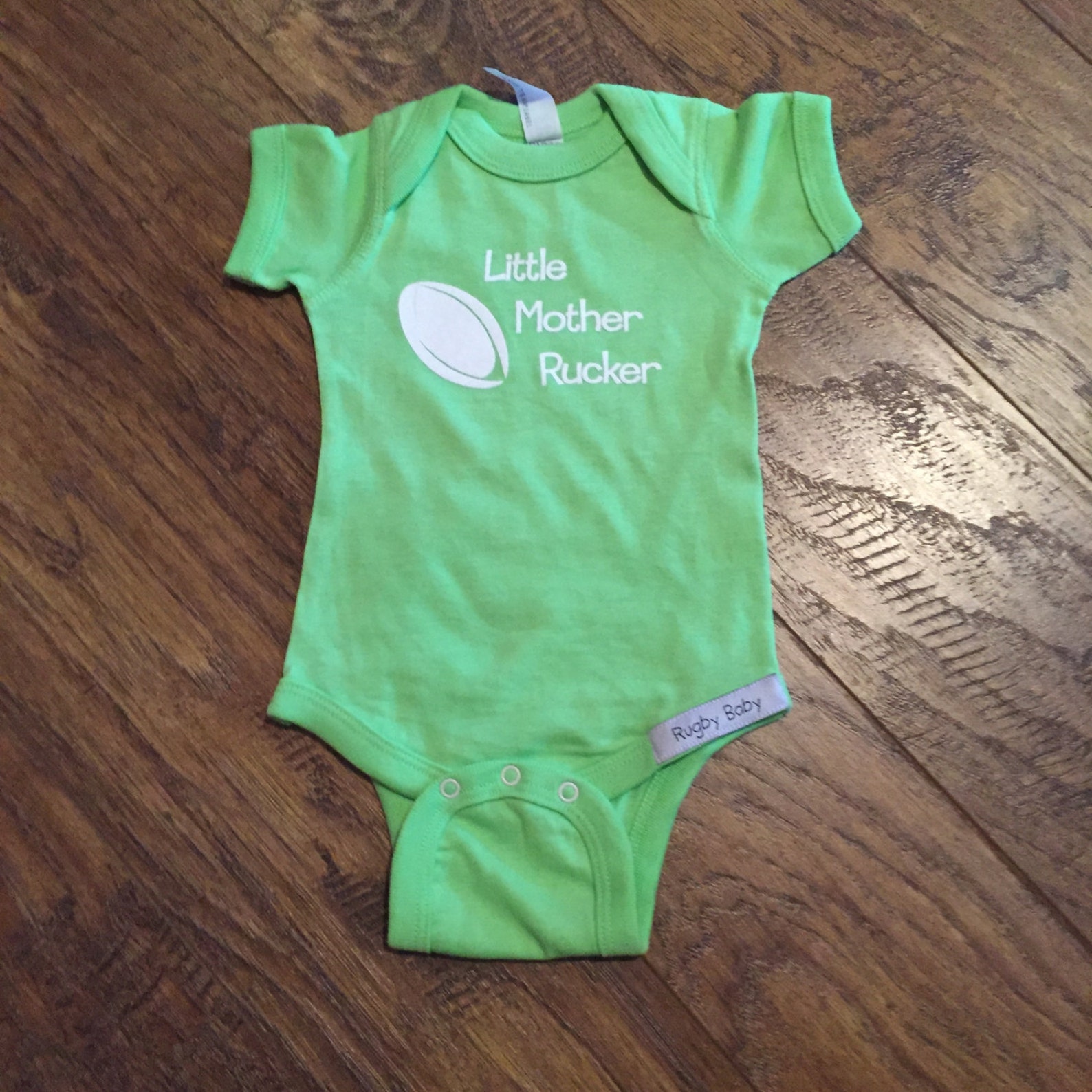 Little Mother Rucker Short Sleeve One Piece Baby Bodysuit Infant Rugby ...