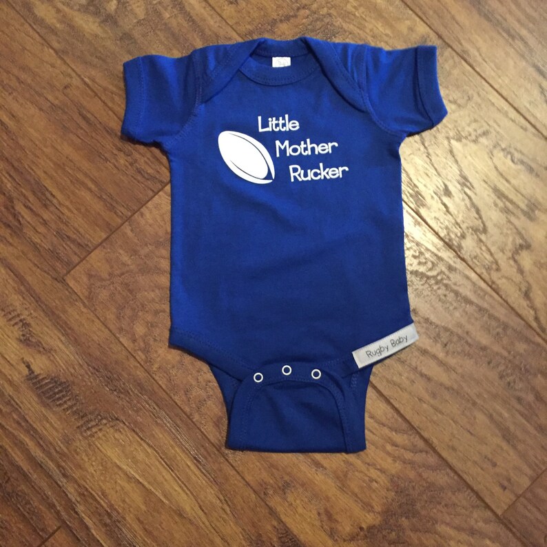 Little Mother Rucker Short Sleeve One Piece Baby Bodysuit Infant Rugby ...