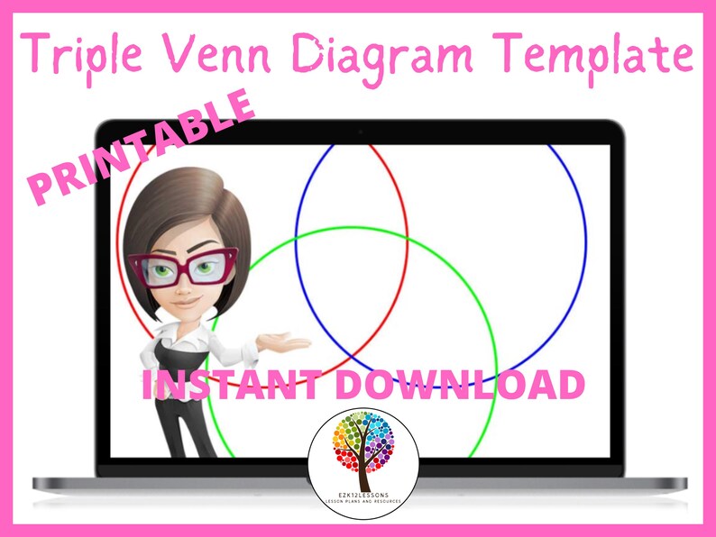 Triple Venn Diagram Template - Etsy