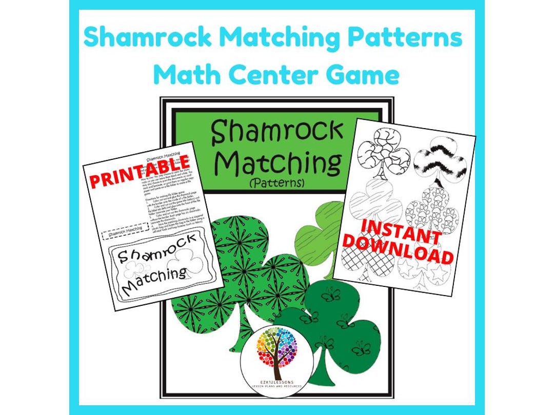 Shamrock Matching Patterns Math Center Game - Etsy